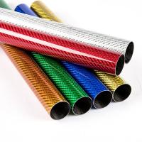 China Colored Carbon Fiber Tubing Glossy / Matte Finish Functionality In Modern Design for sale