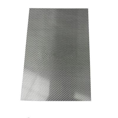 China Light Weight Glossy Or Matte Surface Silver Color Carbon Fiber Plate / Sheet for sale