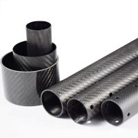 China Carbon Fibre Straight Pipes Layered With Epoxy Resin And Varnished Outer Finish for sale