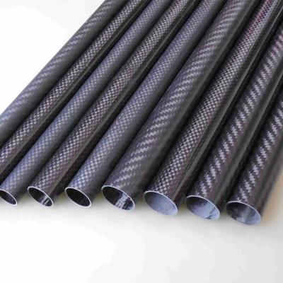 China Customized 3K Weave Carbon Fiber Round Tube Roll Wrapped Tubing High Tensile Strength for sale