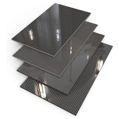 China Semi-Flexible Mirror-Like Finish High Gloss Woven Carbon Fiber Sheet for sale