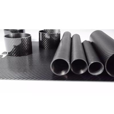 China High Strength Roll Wrapped Carbon Tubes 3K Plain Glossy OD 6-200mm Length 1000mm for sale