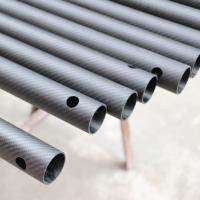 China High Tensile Strength And Stiffness Roll Wrapped Tubing 3K Twill Carbon Fiber Round Tube for sale
