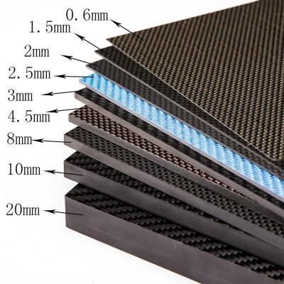 China 0.25-5mm Thick High Strength Carbon Board Lightweight Carbon Fiber Plate for sale