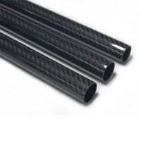 China High Strength Carbon Fiber Tube - 25mm x 23mm x 500mm - 3K Roll Wrapped 100% Carbon Tube for sale