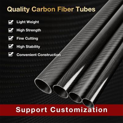 China High Quality 3K Twill Roll Wrapped Carbon Fibre Round Tube - Best Strength to Weight Ratio for sale