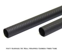 China Matt Surface 100% 3K Roll Wrapped Carbon Fiber Tube 23 x 25 x 500mm for sale