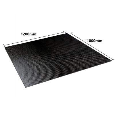 China Low Coefficiency of Thermal Expansion 1200*1000mm 3K Twill Carbon Fiber Board for sale