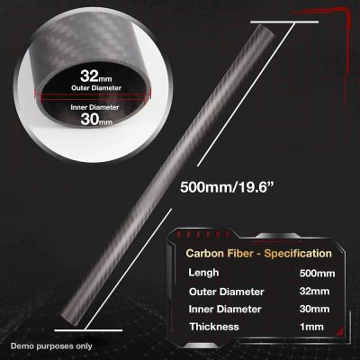 China Lightweight 3K Carbon Fiber Tube | Plain/ Twill, Glossy/ Matte | Black or Customized for sale