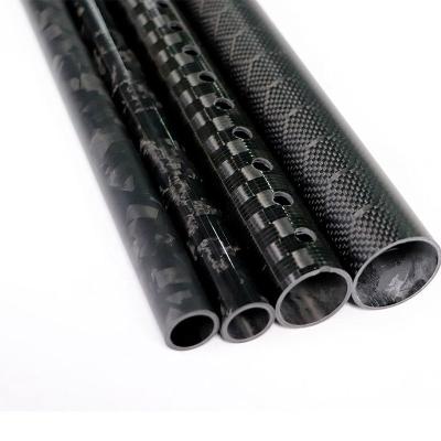 China Ultra High Modulus 3K Plain Weave Carbon Fiber Tube 0.375 x 0.503 x 60 Inch for sale