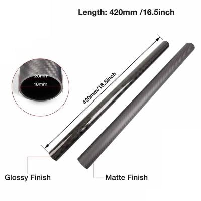 China High Temperature Resistant 420mm /16.5inch 100% 3K Carbon Fiber Tube for Structural Applications for sale