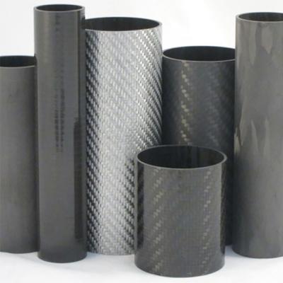 China Anti Corrosion 500mm Black Carbon Fiber Tube Plain Weave for sale