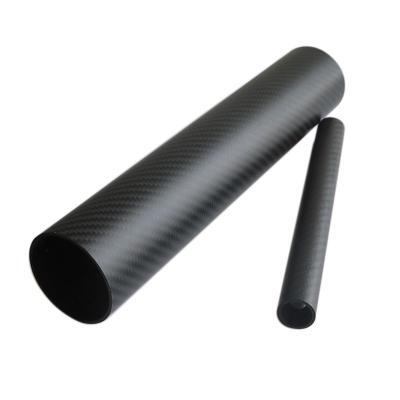 China Lacquered 3K Matte Twill Weave Carbon Fiber Tube For Idler Rollers for sale