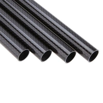 China Glossy Surface Roll Wrapped 3K Carbon Fiber Tube For Telescoping Poles for sale