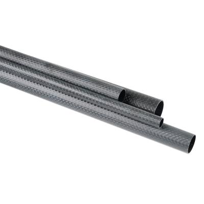 China CFRP Reinforced Polymer 3K Plain Carbon Fiber Tubing 500mm Length for sale