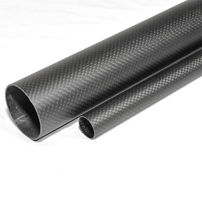 China Roll Wrapped Lightweight 3K Carbon Fiber Pipe 2x2 Twill Surface for sale