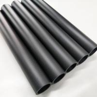 China 3K Matt Surface OD 27mm Carbon Fiber Tube Roll Wrapped for sale