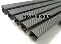 China Square Plain Twill Weave Carbon Fiber Tubing For Advertising Panels for sale
