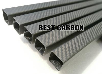 China Square Plain Twill Weave Carbon Fiber Tubing For Advertising Panels for sale