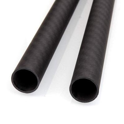 China Round 3K Twill Woven Carbon Fiber Tube Roll Wrapped UV Resistant for sale