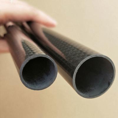 China Twill Plain Matte Glossy 3K Full Carbon Fiber Tube UV Resistant for sale