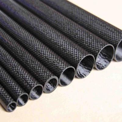 China High Flexibility 3K Woven Roll Wrapped Carbon Fiber Tube With Good Durability for sale