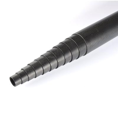 China Bidirectional 45ft Carbon Fiber Telescopic Pole 3K Twill For Mast Flag for sale