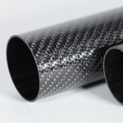 China 40mm Woven Finish Roll Wrapped Carbon Fiber Tube High Strength for sale