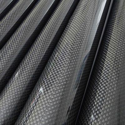 China 3k Weave Glossy Carbon Fiber Tubes Roll Wrapped 4mm for sale
