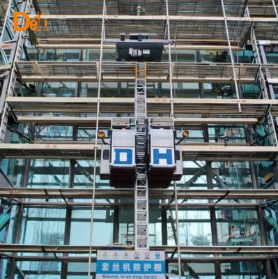 China Used Construction Elevator Double Cage Passengers Material Construction Lift Hoist for sale