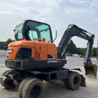 China Used Doosan 60W Dx60W Mini Wheeled Excavator 6 Ton Amphibious Doosan Wheel Excavator for Sale with Good Condition for sale