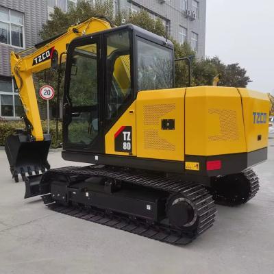 China Most Popular Tzco80 Excavator Mini 8 Ton Tzco Chinese Brand Digger for Sale for sale