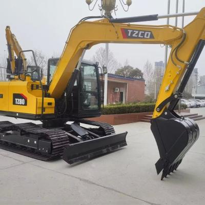 China Used Good Condition Mini Small Excavator Tzco 80 with High Quality Digger Crawler Excavator for Sale for sale