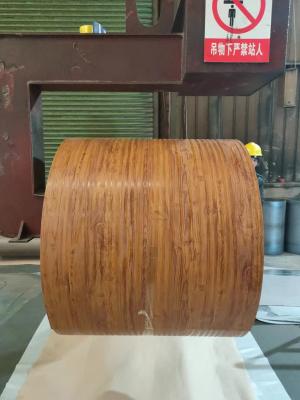 China 3003H24 H26 Wood Grain PCM PVDF Aluminium Coil Printech Color Coil 50-Year Warranty Printech Color Coated Coil for sale