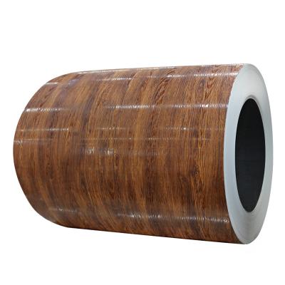 China 0.75mm Wood Grain Printech Color Coated Coil PPGI Steel Coil S320GD for sale