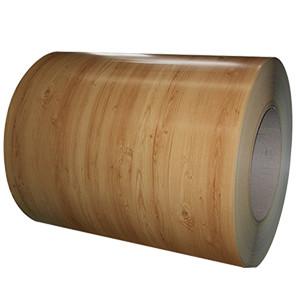 China HDP Printech Color Coated Coil Wood Grain PPGI Coil Sheet for sale