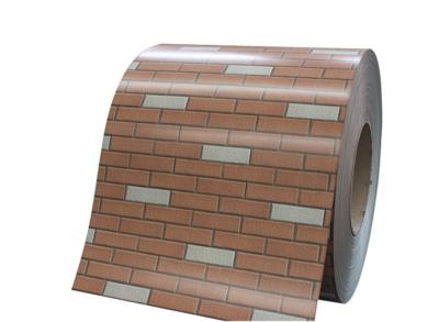 China JIS G3321 0.45mm Brick Grain PPGI PPGL Prepainted Galvalume Steel Coil Wall Cladding Usage 20 Years Warranty for sale