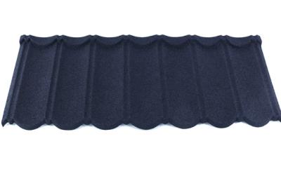 China 0.40mm AZ70 Coffee Black Bond Tile Stone Coated Metal Tile 50 years Warranty Wave Tiles for sale