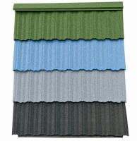 China 0.45mm Classic Tile Bevel Edge Metal Tile Colorful Stone Coated AZ150 Aluzinc Tile for sale