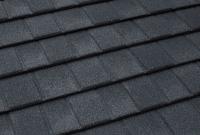 China Makuti Grained Tile Coffe Black Color Coated Stone Aluzinc Metal Roofing Tile 0.42mm AZ40 50 Years Warranty Retail for sale