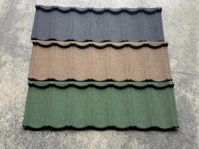 China Colorful Stone Coated Metal Tile Bond Classical Tiles 0.40 Aluzinc AZ40min 1340*420mm for sale