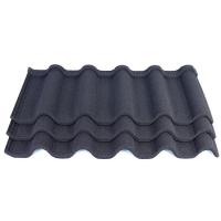 China Groove /Golan Tile Frosts Green Color Stone Coated Tile 0.45 AZ70 Stone Coated Metal Tile 50 years Warranty Wave Tiles for sale