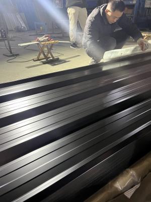 China RAL9004 Single Black PPGL Metal Corrugated Trapezoidal Steel Roofing Corrugated Cladding Panels for sale
