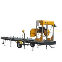 China Timber Log Cutting Band Saw Mill Machine With Trailer Portable Horizontal for sale