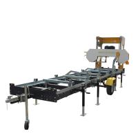 China Timber Log Cutting Band Saw Mill Machine With Trailer Portable Horizontal for sale