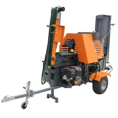 China 20 Ton Gasoline Log Splitter Wood Processor for Wood Splitting and Firewood Production for sale