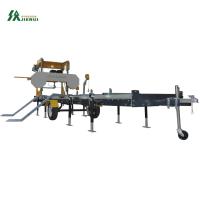 China Wood Cutting Machinery Sawmill with Trailer MOQ 1 18HP Manual Gasoline Diesel Petrol for sale