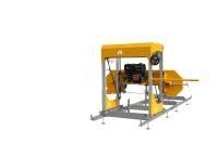 China Industrial Wood Cutting Portable Sawmill With Trailer Horizontal Band Sawing for sale