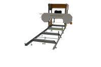 China Industrial Wood Cutting Portable Sawmill With Trailer Horizontal Band Sawing for sale