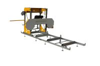 China Industrial Wood Cutting Portable Sawmill With Trailer Horizontal Band Sawing for sale